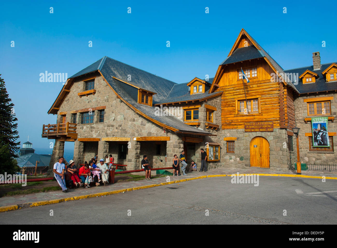 Town square of Bariloche, Argentina, South America Stock Photo ...