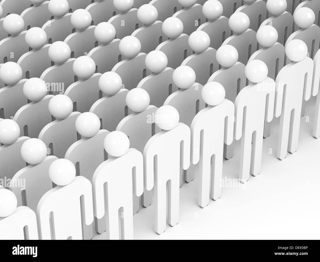Crowd of abstract white people. 3d render illustration Stock Photo - Alamy