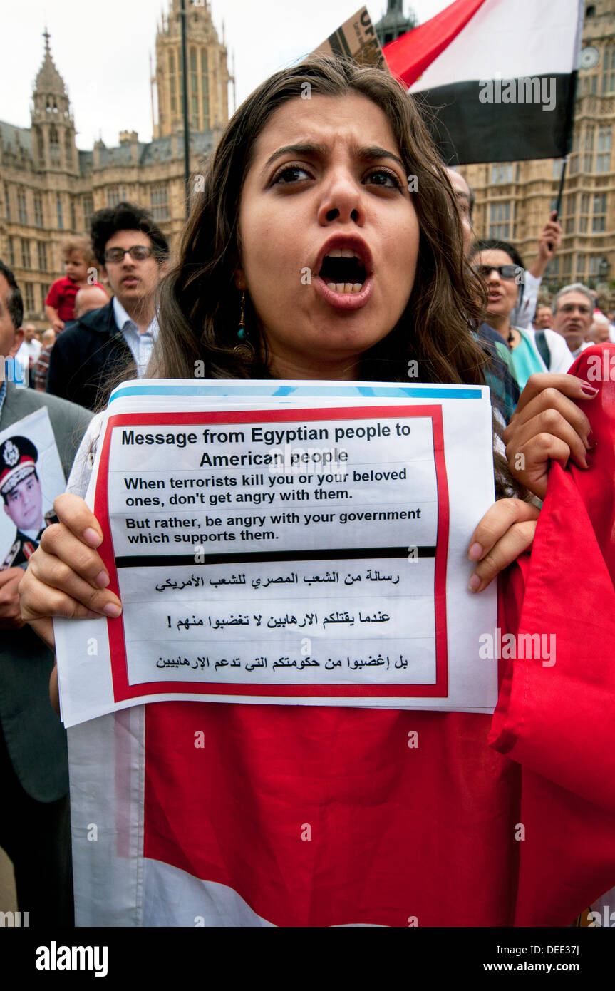 Egyptian Pro-Government Pro-Army protesters in London August 2013 Stock ...