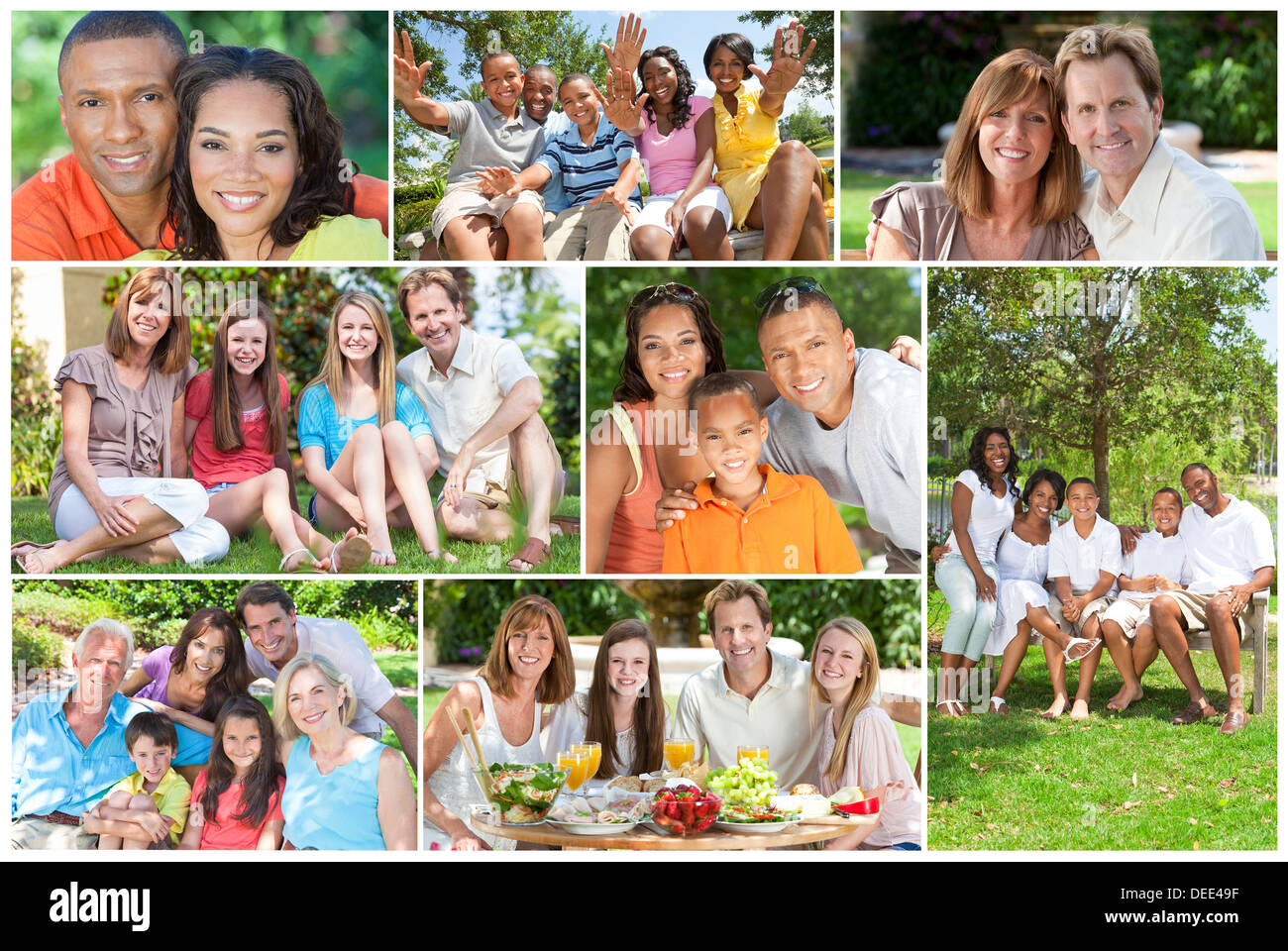 multicultural families mothers, fathers, sons, daughters, grandparents ...