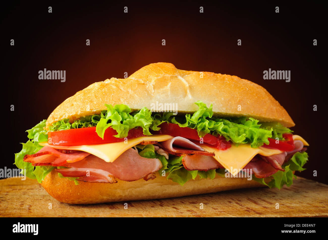 still life with traditional homemade deli sub sandwich Stock Photo - Alamy