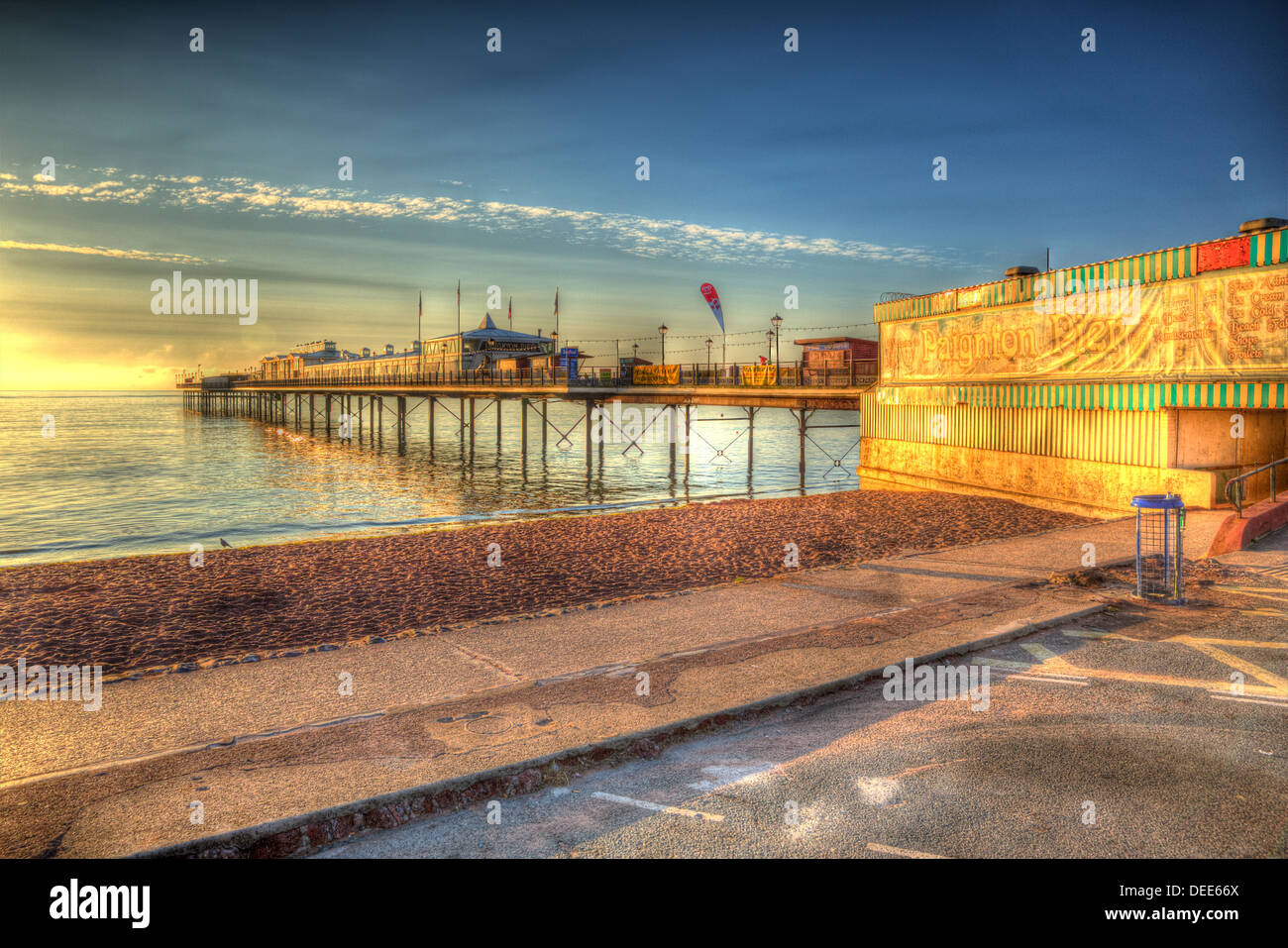 Paignton pier Torbay Devon England near tourist destinations of Torquay ...