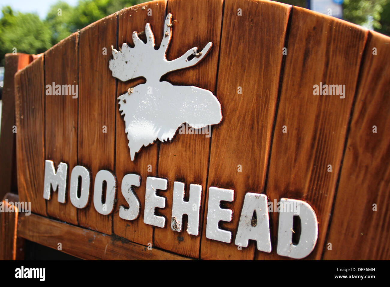 A Moosehead beer sign along the waterfront in Halifax, N.S Stock Photo ...