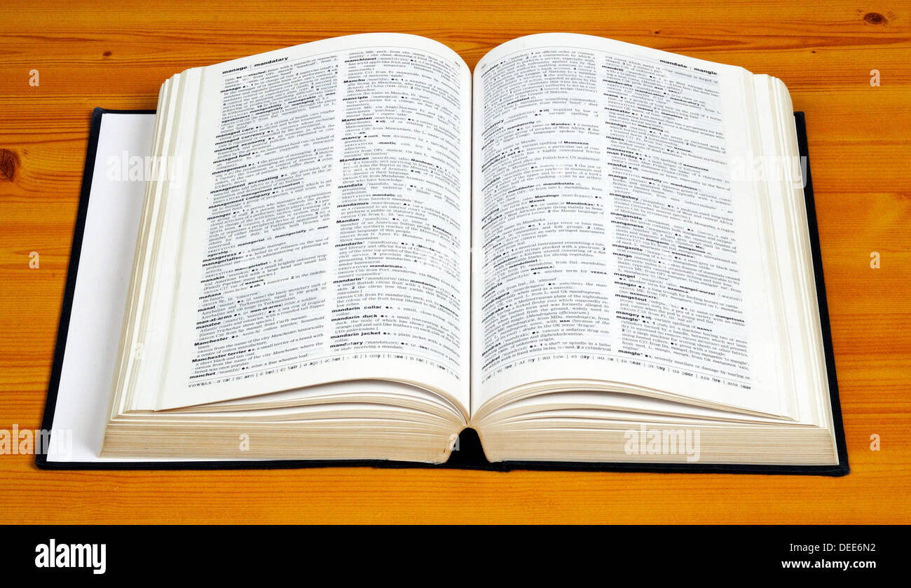 Pages from a dictionary Stock Photo - Alamy