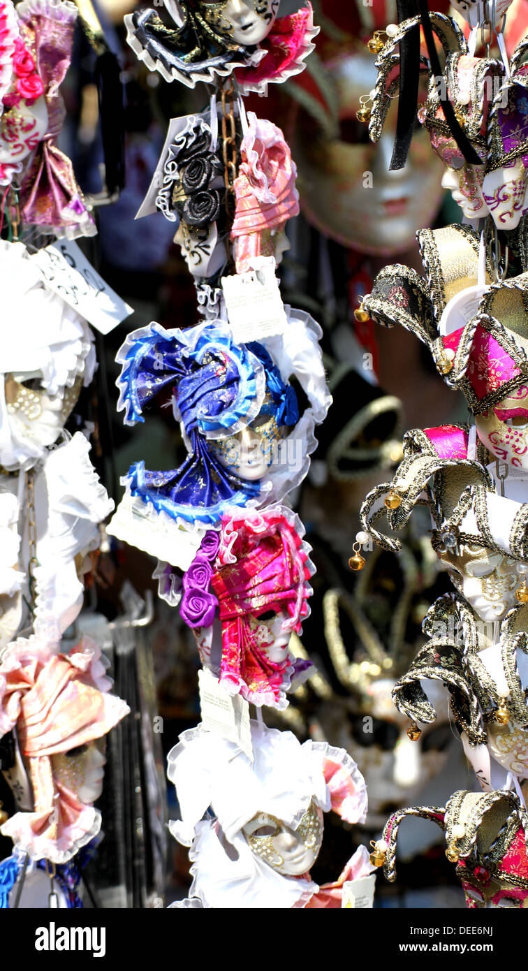 beautiful original Venetian masks handmade in a stand in piazza san ...
