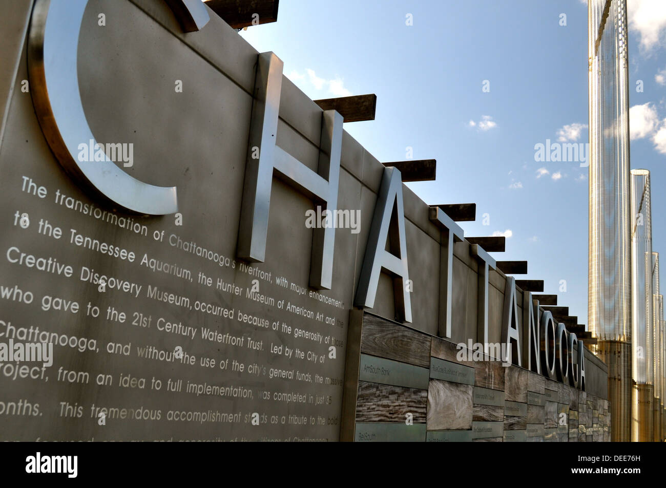 Chattanooga Sign - Perspective View on Riverfront Stock Photo - Alamy