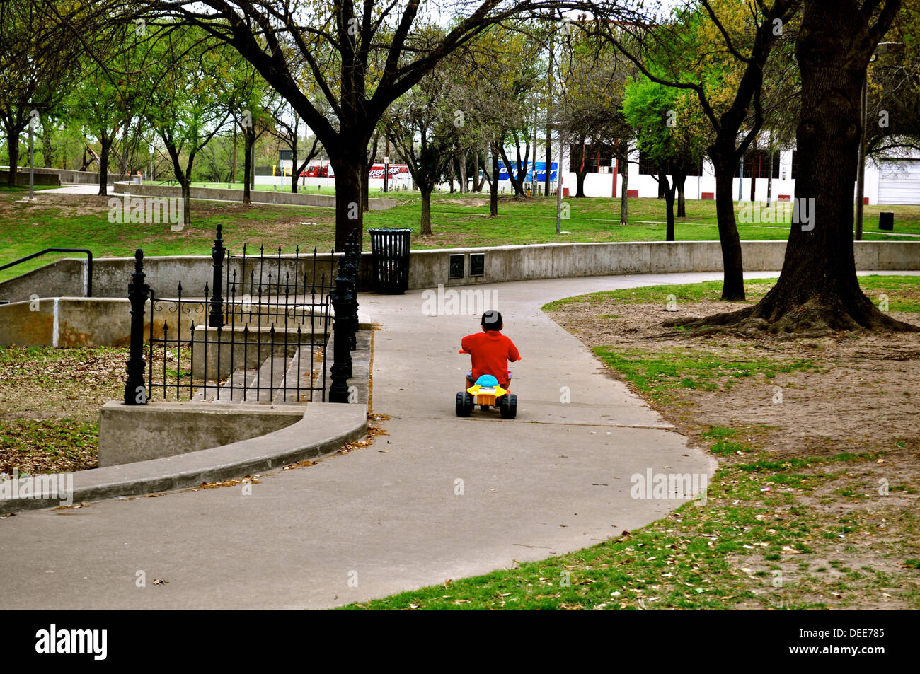 Child bikes around track Stock Photo - Alamy