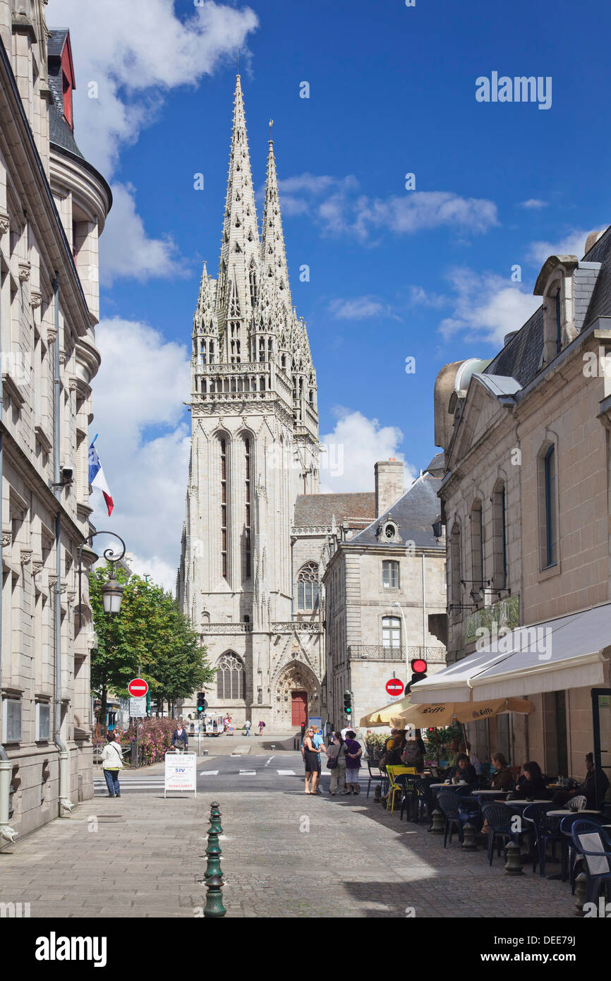 Saint Corentin Cathedral, Quimper, Finistere, Brittany, France, Europe ...
