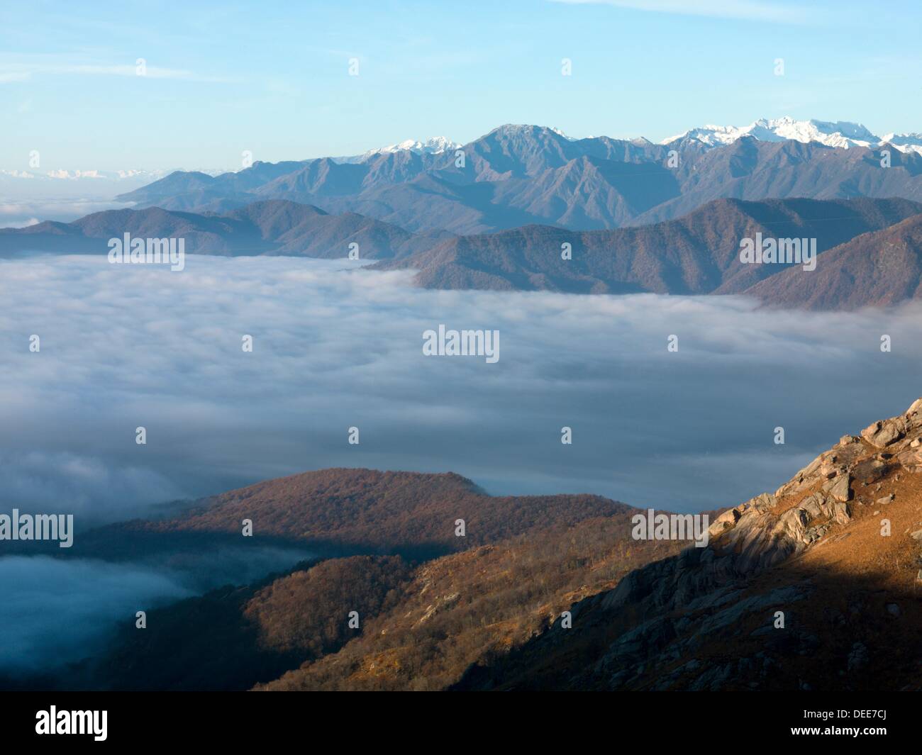 View on Monte Rosa and Italian Alps from Mottarone Peak, Stresa, Lake ...