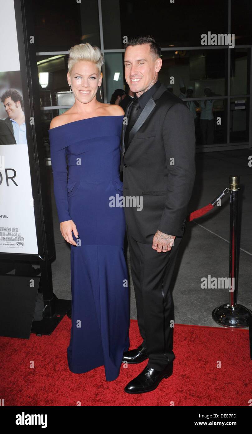 Los Angeles, CA. 16th Sep, 2013. Alecia Moore, Carey Hart at arrivals ...