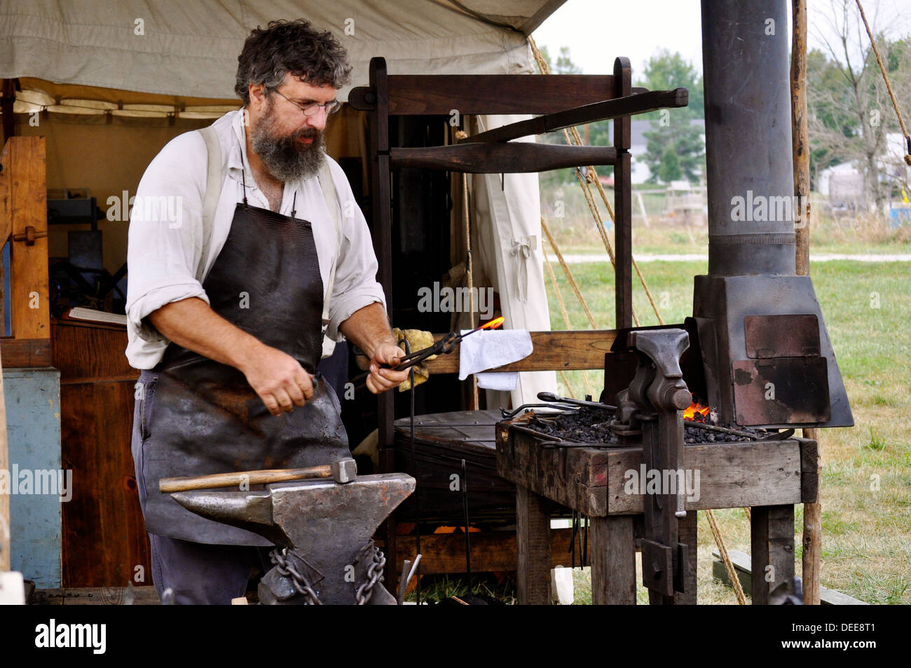 Civil War Re-enactment - Blacksmith Stock Photo - Alamy