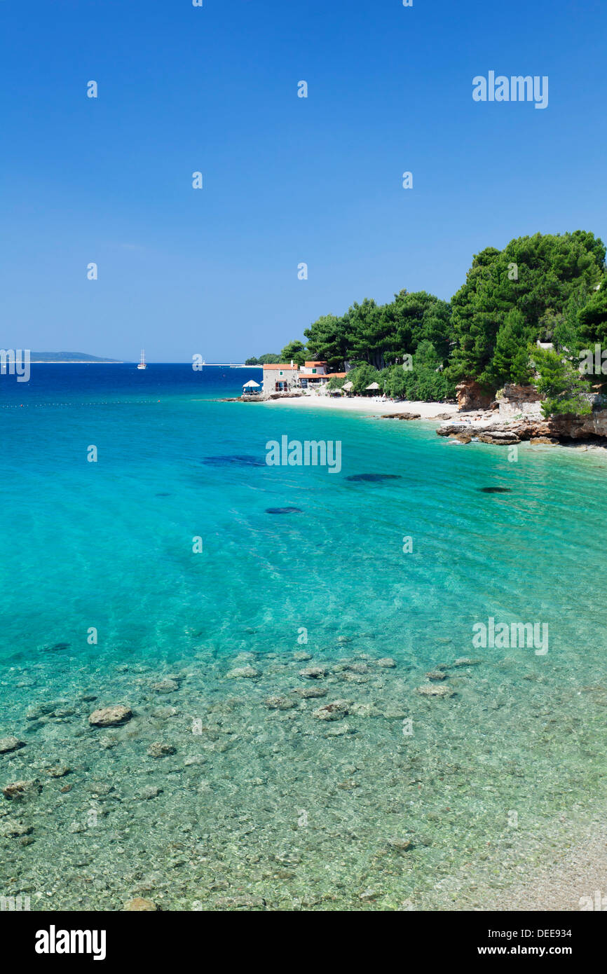Restaurant at beach, Bol, Brac Island, Split-Dalmatia, Dalmatia ...