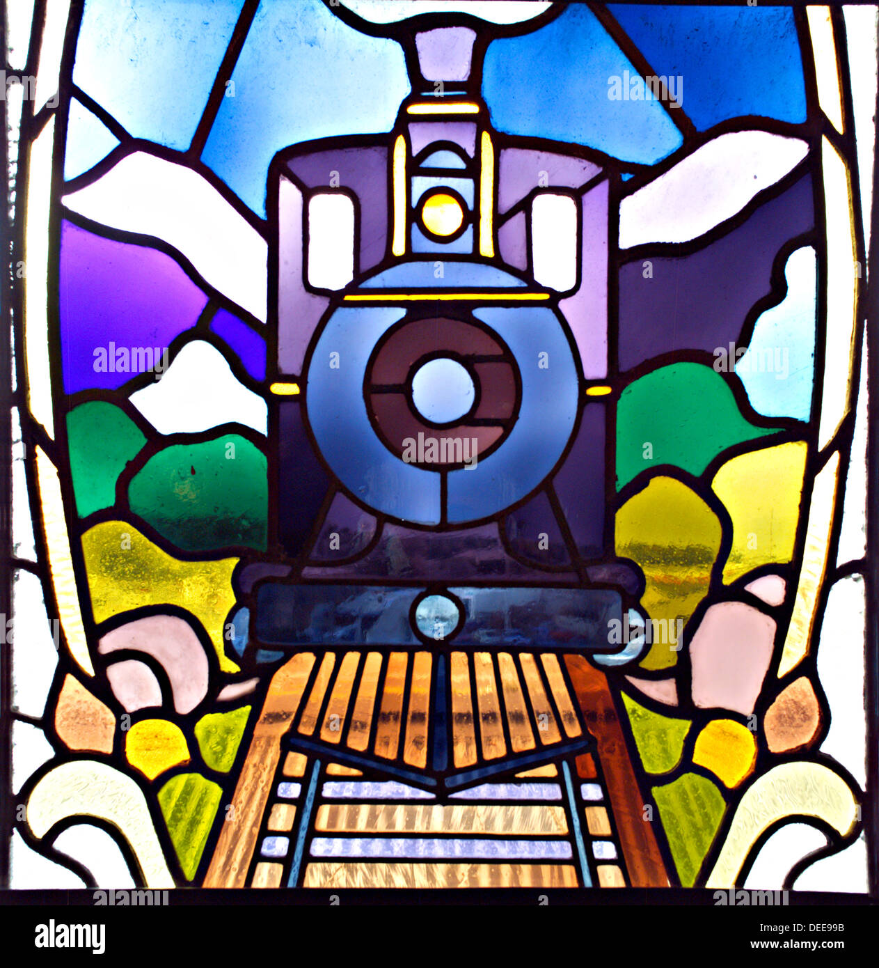 Section of stained glass window, Dunedin Railway Station, New Zealand ... Section of stained glass window, Dunedin Railway Station, New Zealand ...