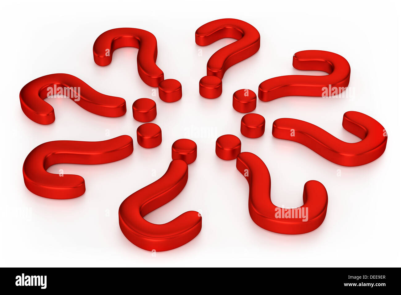 Red Question Points - Isolated on White Background Stock Photo - Alamy