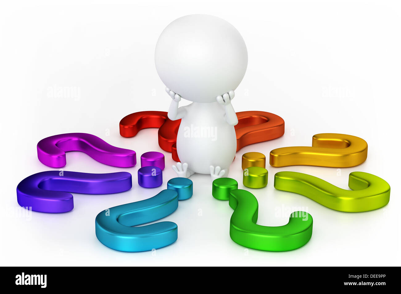 Question Points And Character - Isolated on White Background Stock ...