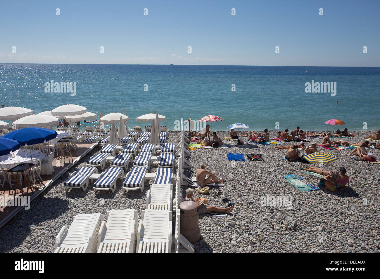 beach Promenade des Anglais Nice Cote d'Azur alps Alpes France Europe ...