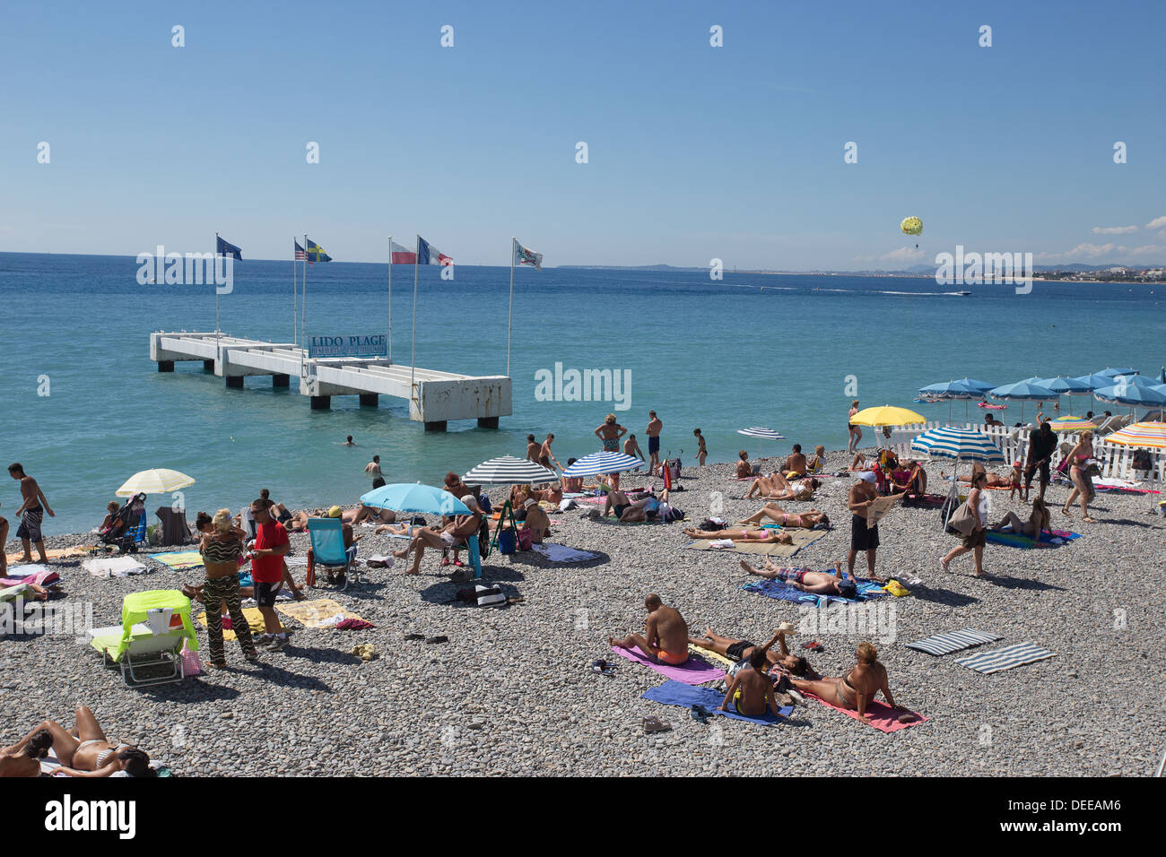 beach Promenade des Anglais Nice Cote d'Azur alps Alpes France Europe ...