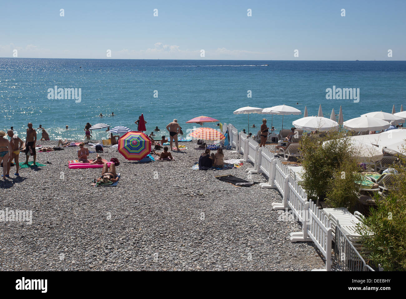 beach Promenade des Anglais Nice Cote d'Azur alps Alpes France Europe ...