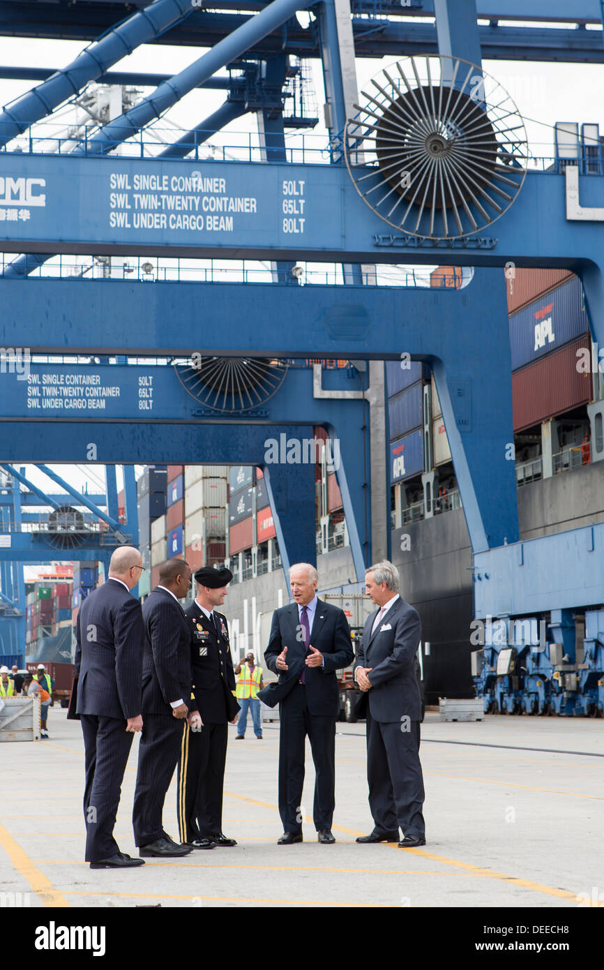 US Vice President Joe Biden speaks with Charleston Ports Authority CEO ...