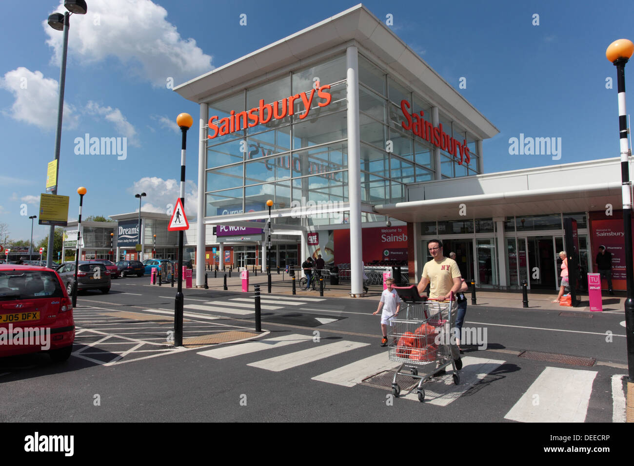 Shoppers at Sainsbury's store in Burnley Stock Photo - Alamy
