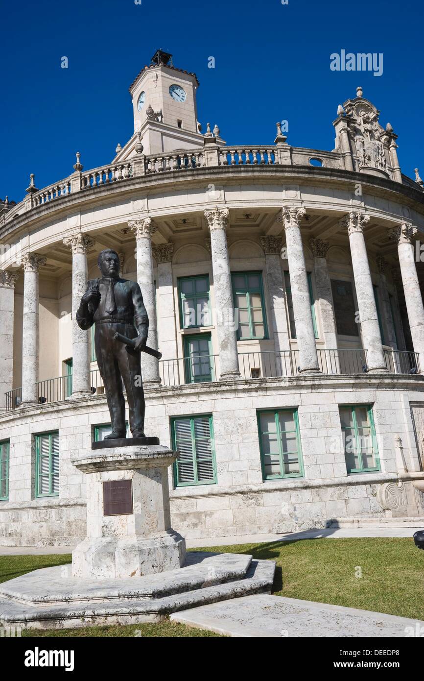 George E Merrick Monument at City Hall, Coral Gables, Florida, USA ...