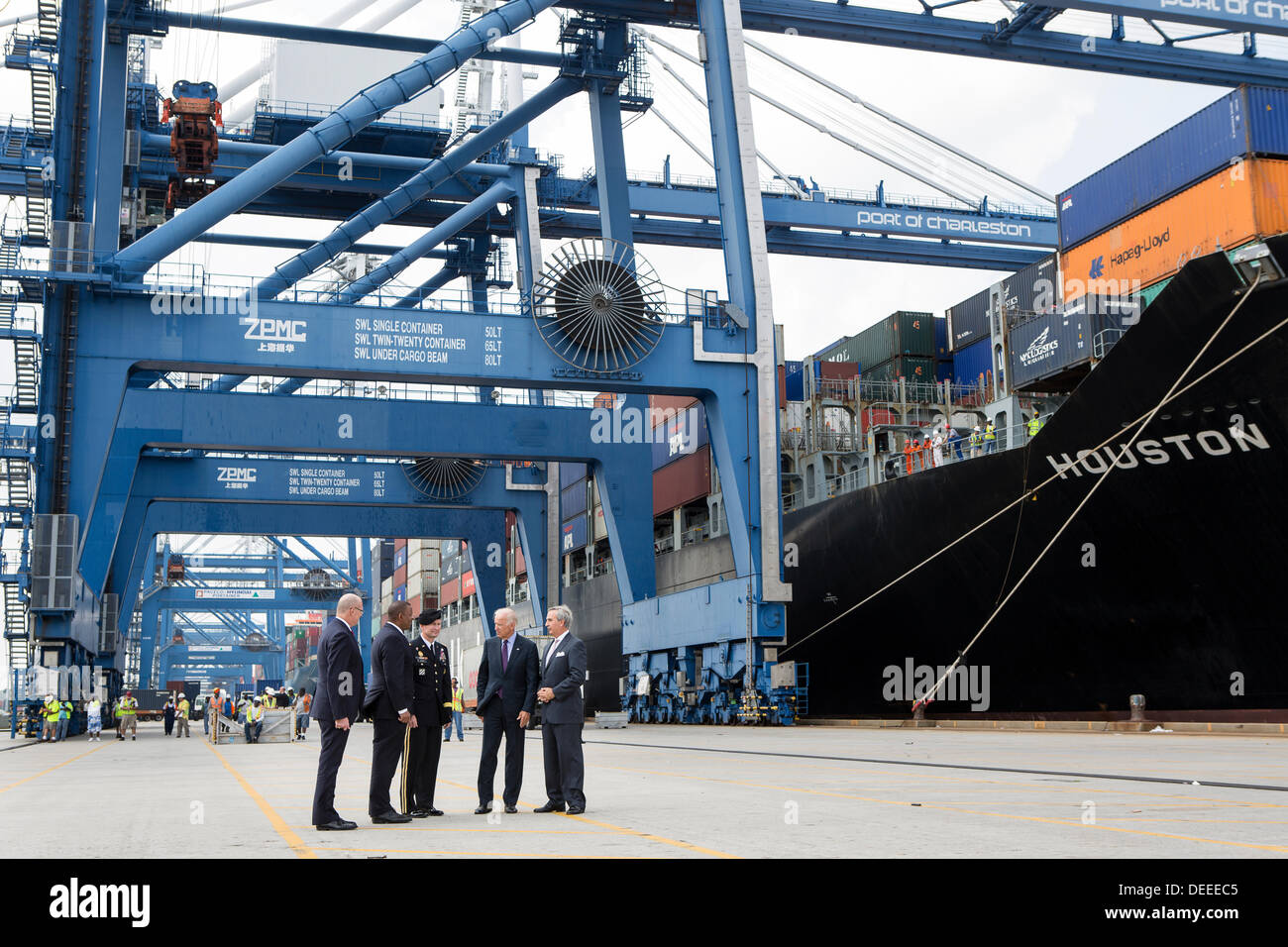 US Vice President Joe Biden talks with Charleston Ports Authority CEO ...