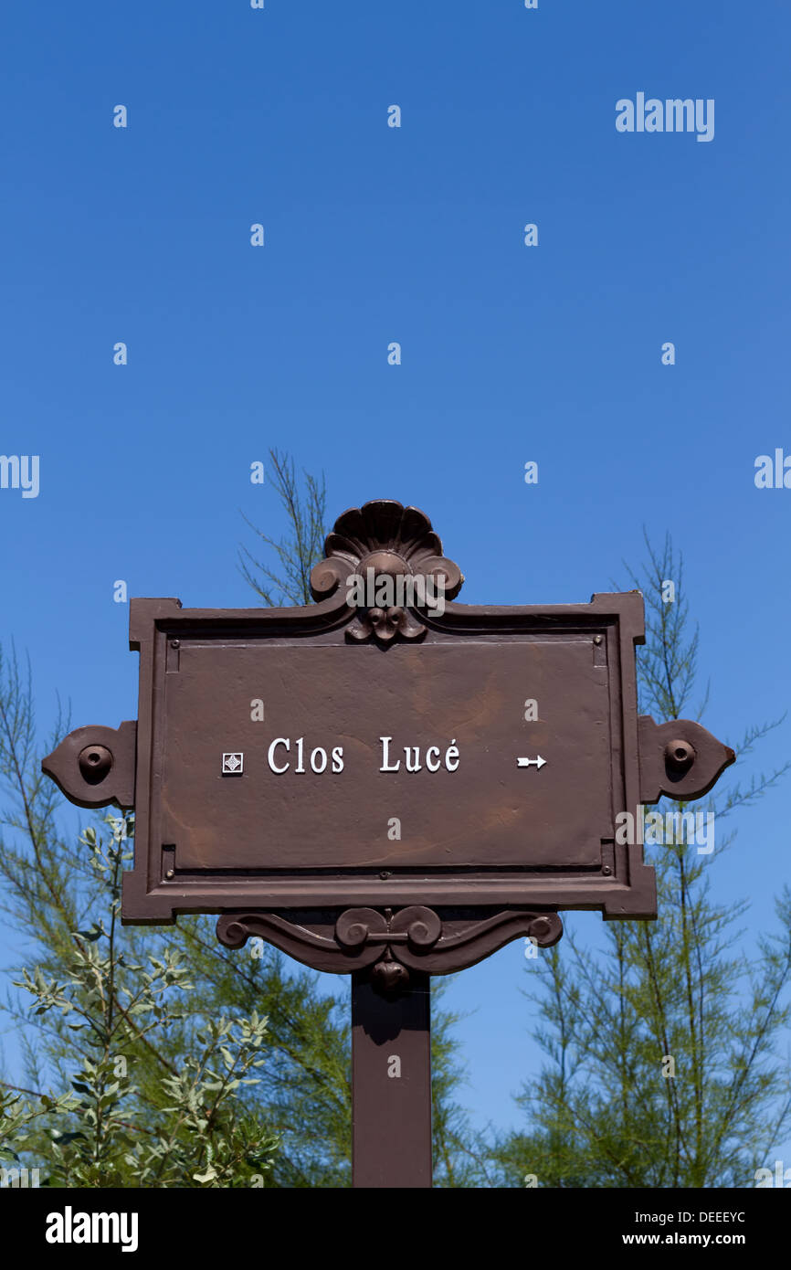 Sign reading clos luce, Amboise, Indre et Loire, France Stock Photo - Alamy