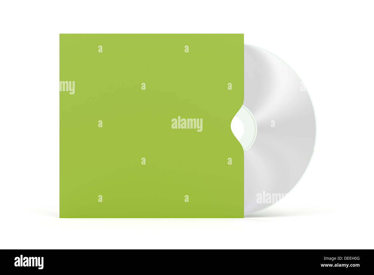CD or DVD disc in green paper cover Stock Photo - Alamy