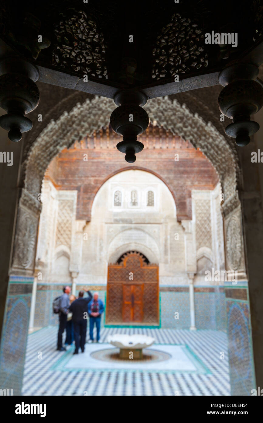 The ornate interior of Madersa Bou Inania, Fes el-Bali, UNESCO World ...