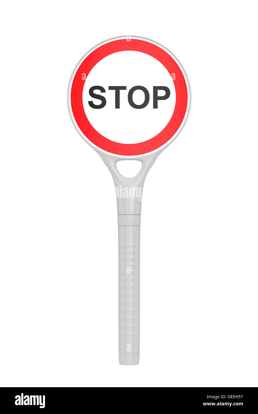 Plastic stop sign isolated on white background Stock Photo - Alamy