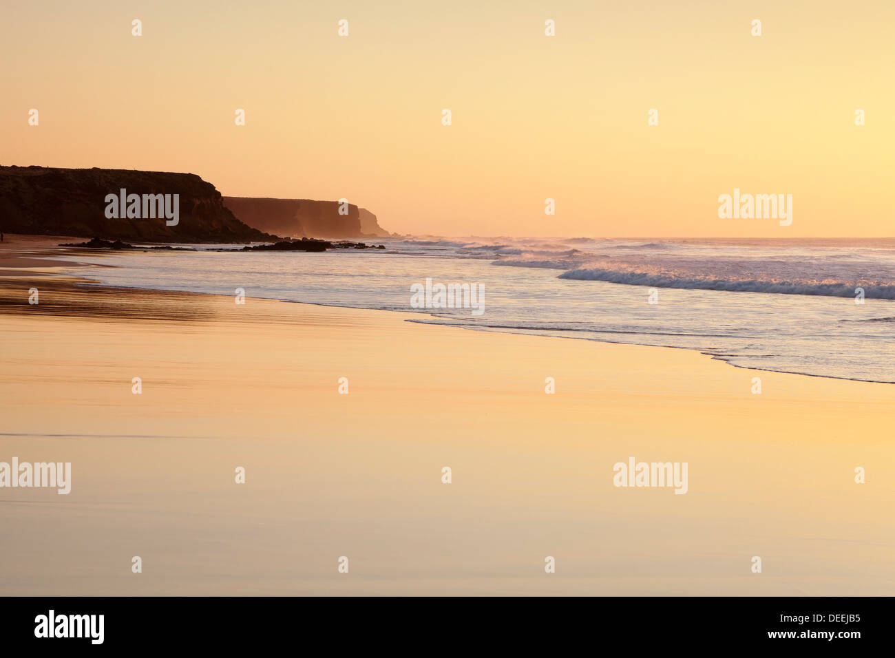 Playa del Castillo at sunset, El Cotillo, Fuerteventura, Canary Islands ...
