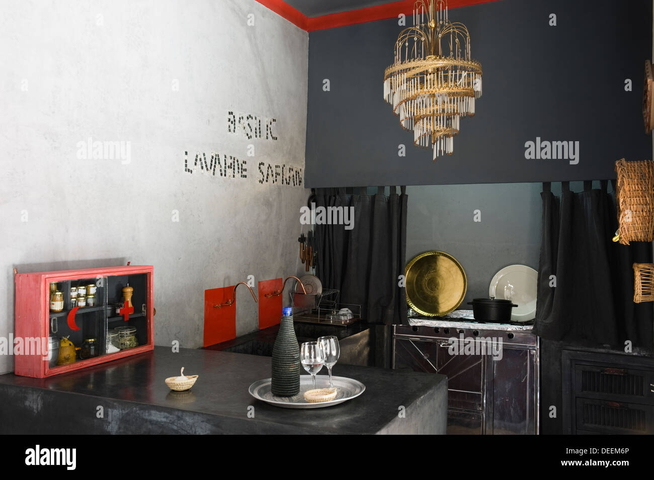 Moroccan kitchen with the words Basil, Lavender and Saffron made of ...