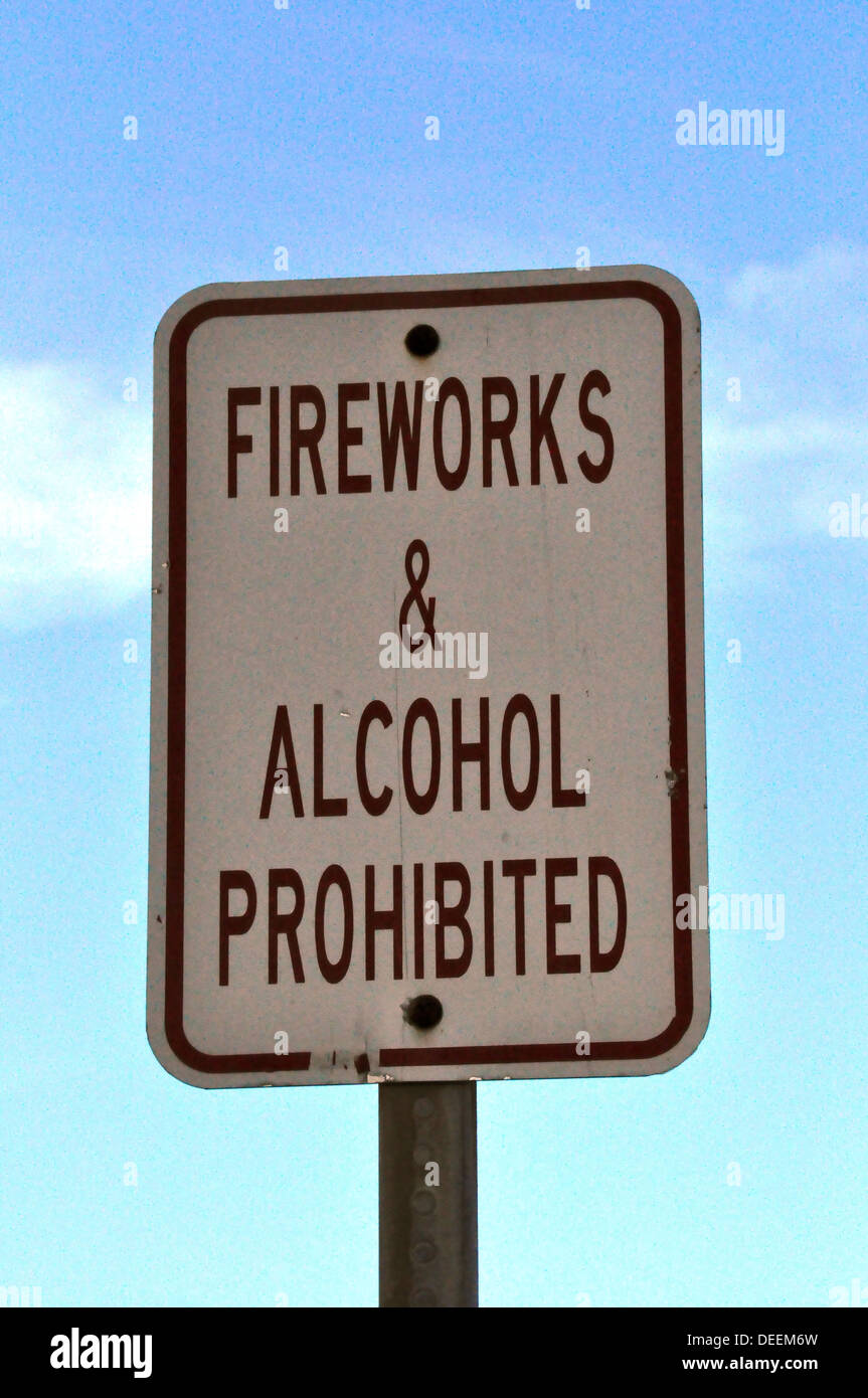 Fireworks and alcohol prohibited Stock Photo - Alamy