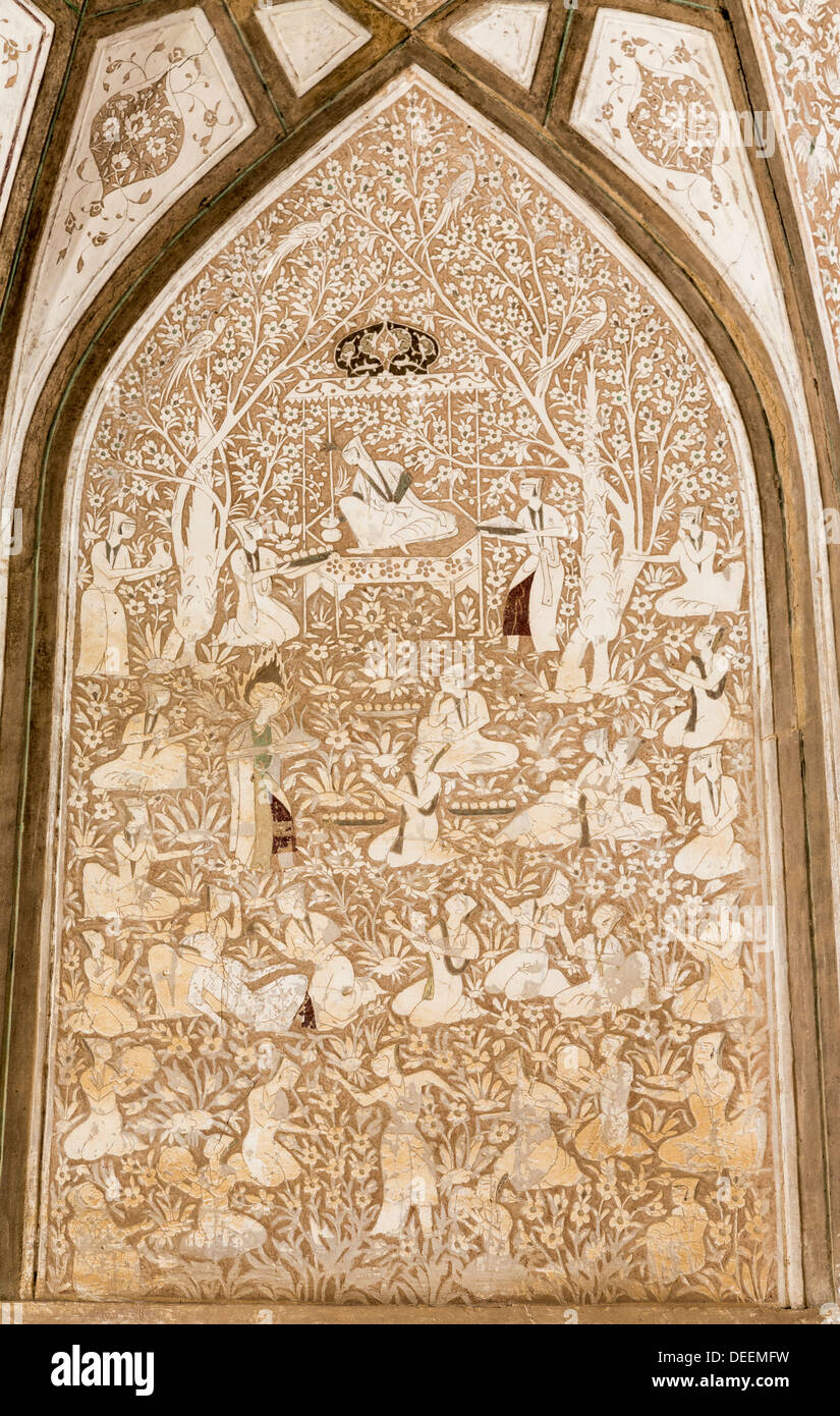 wall paintings in Safavid house, Nayin, iran Stock Photo - Alamy