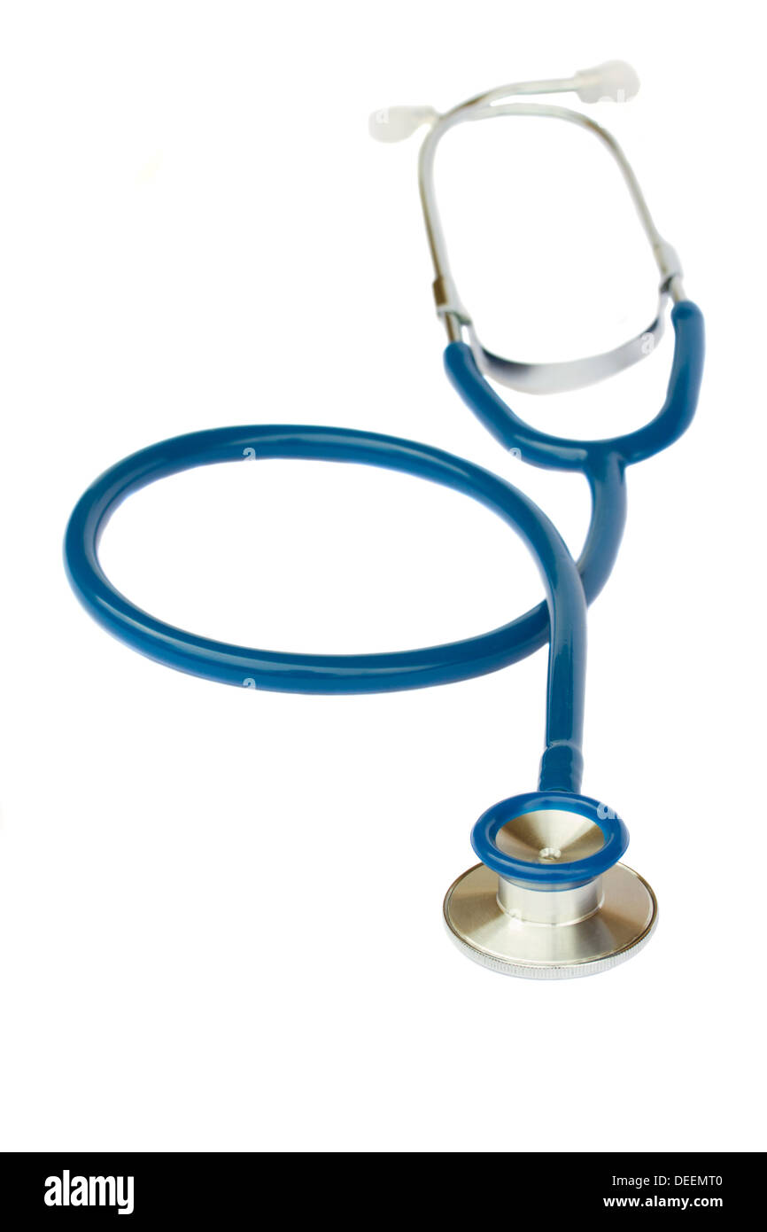 Blue stethoscope on white Stock Photo - Alamy