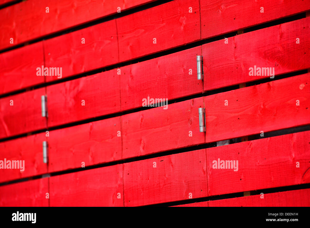 Red Plank Wall Southbank london Stock Photo - Alamy
