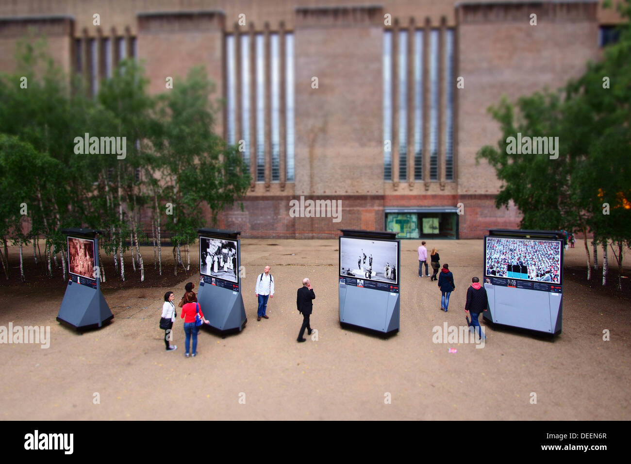 Tate Modern Southbank London Outdoor art show Miniature effect Stock ...