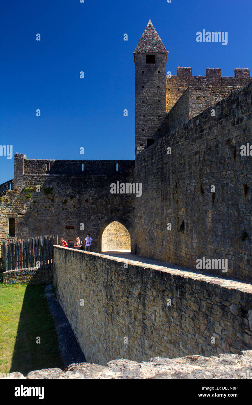 Walkway inside Beynac Castle at Beynac, Dordogne, South France Stock ...