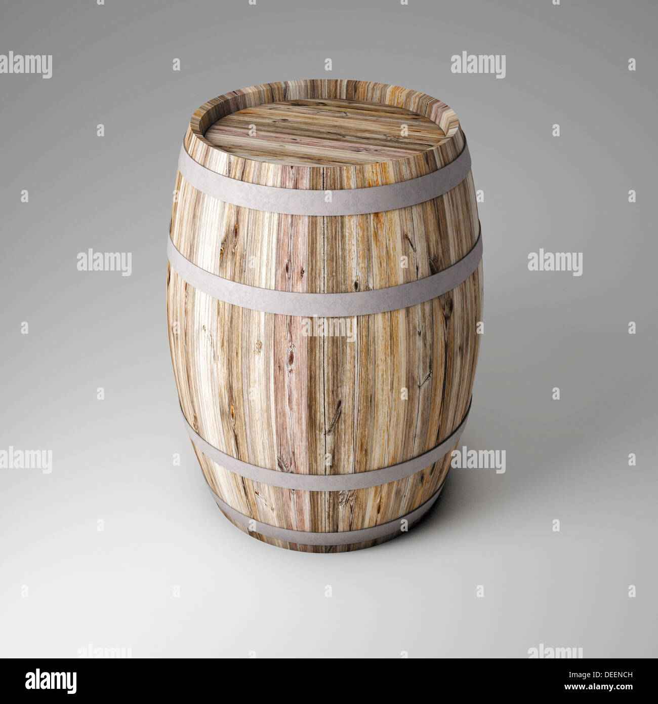 3d image of classic wood barrel Stock Photo - Alamy