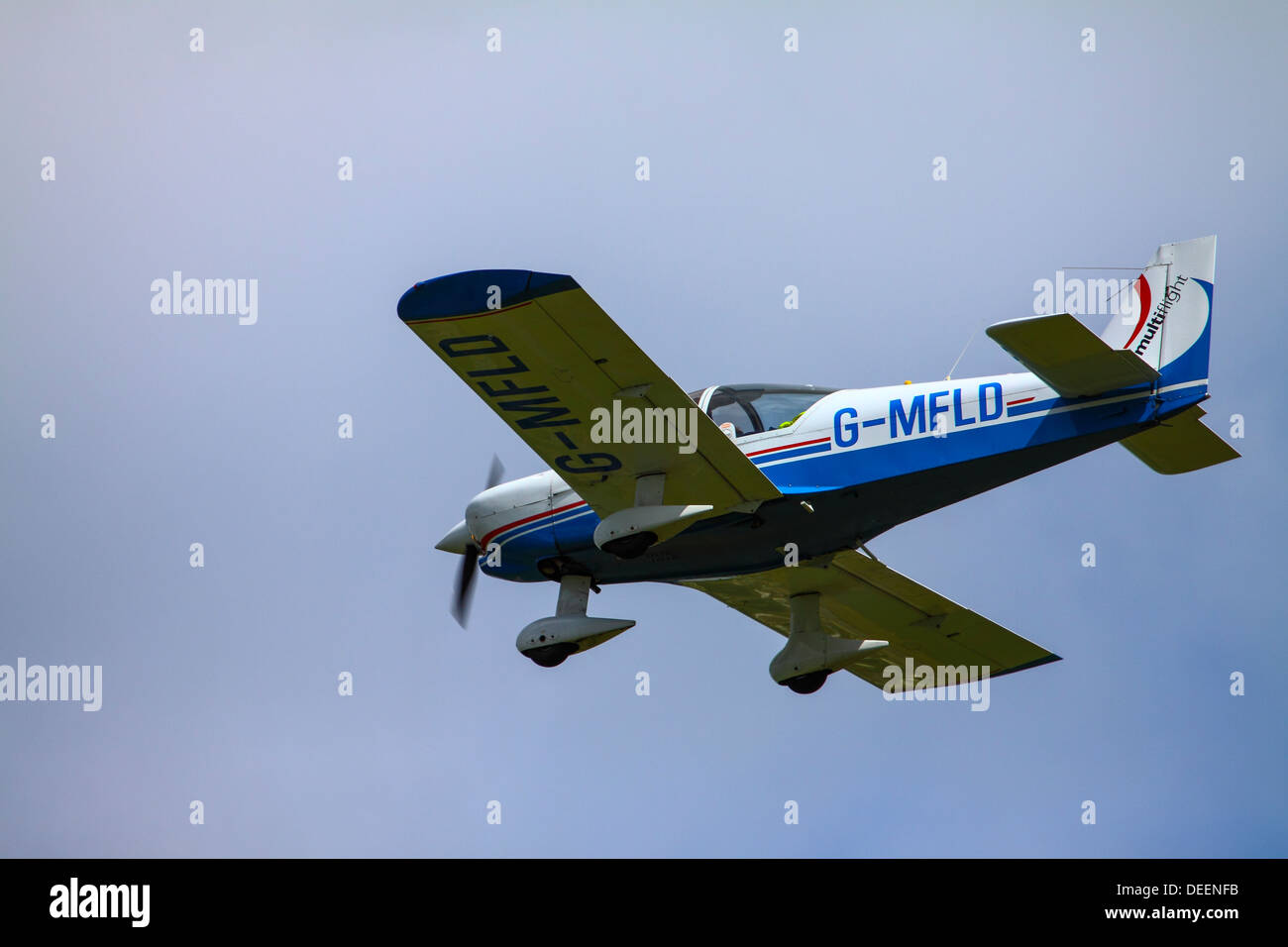 Small plane taking off at Leeds Bradford airport Stock Photo - Alamy