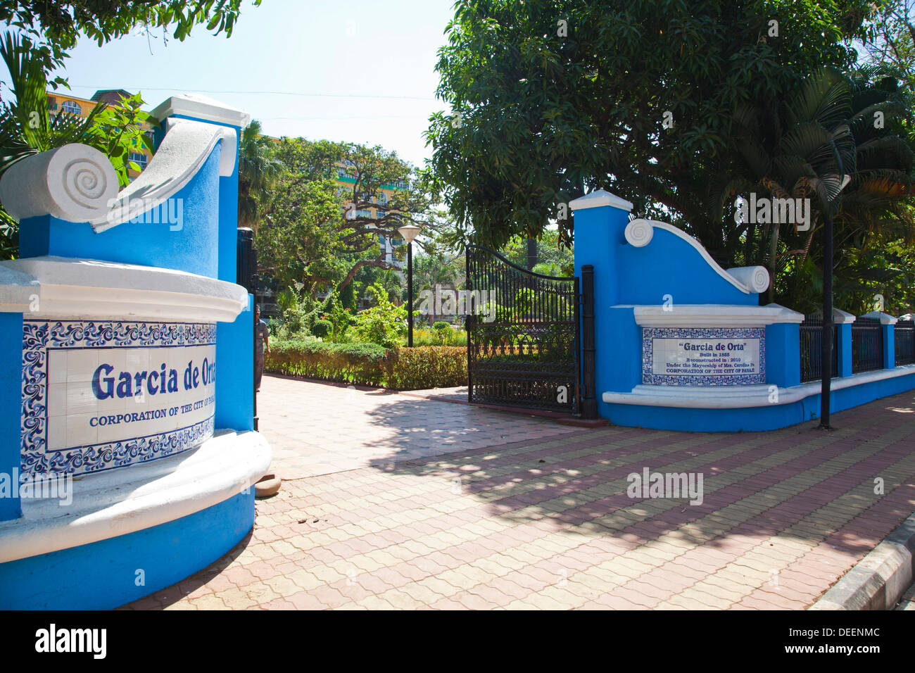 Entrance of a garden, Garcia De Orta, Panaji, Goa, India Stock Photo ...
