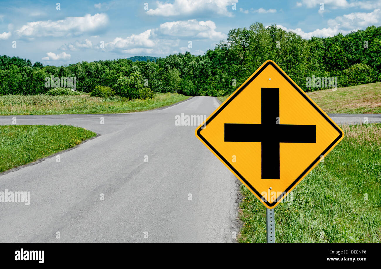 Blank Crossroads Sign