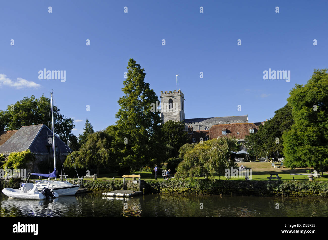 River Frome and Priory Wareham Isle of Purbeck Dorset England Stock ...