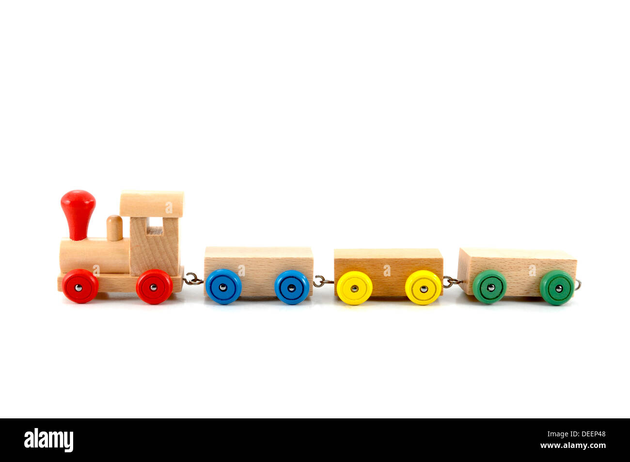 wooden toy train isolated on white background Stock Photo - Alamy