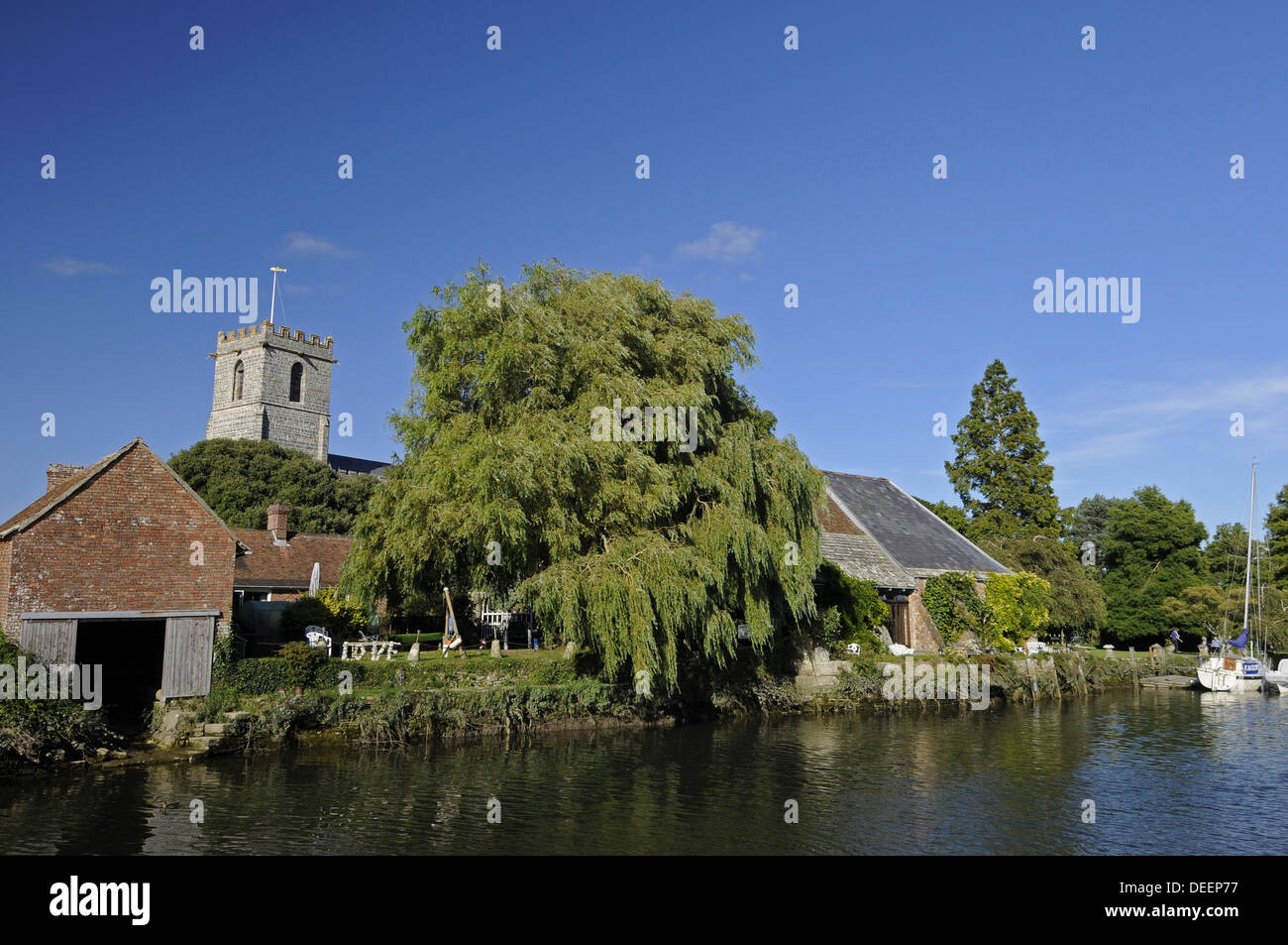 River Frome and Priory Wareham Isle of Purbeck Dorset England Stock ...