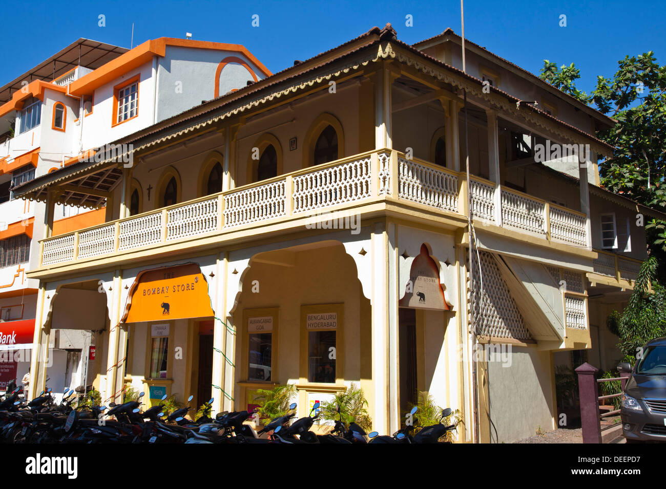 Facade of a building, Bombay Stores, Panaji, Goa, India Stock Photo - Alamy