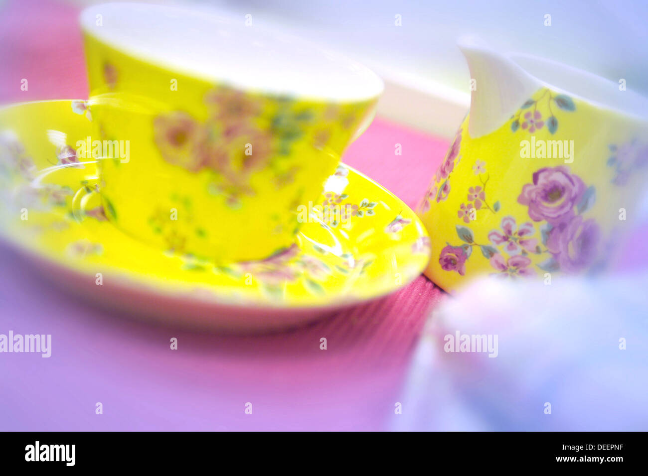 Colourful china tea service Stock Photo - Alamy