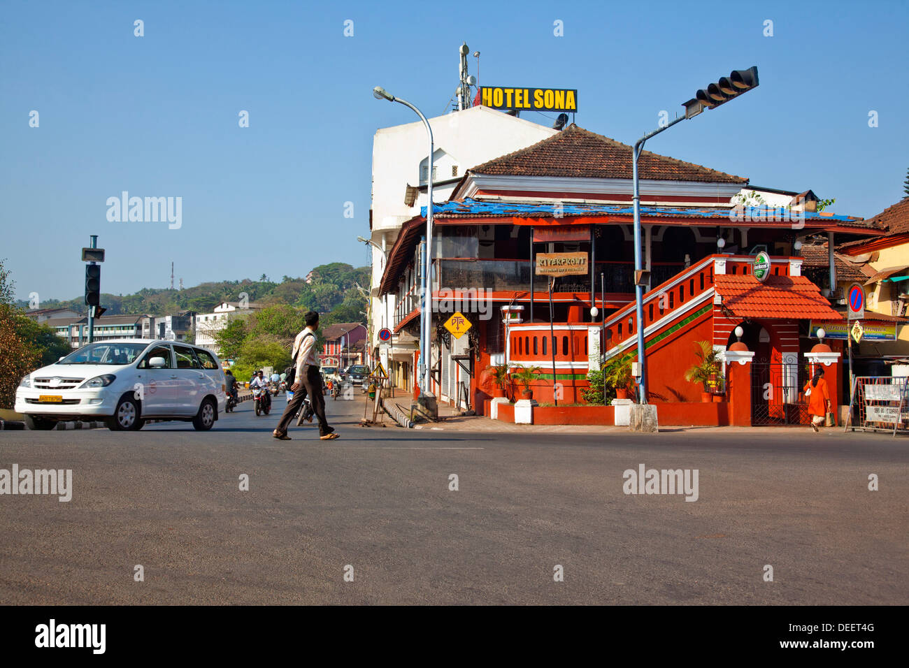Facade of a restaurant, Down The Road, Panaji, Goa, India Stock Photo ...