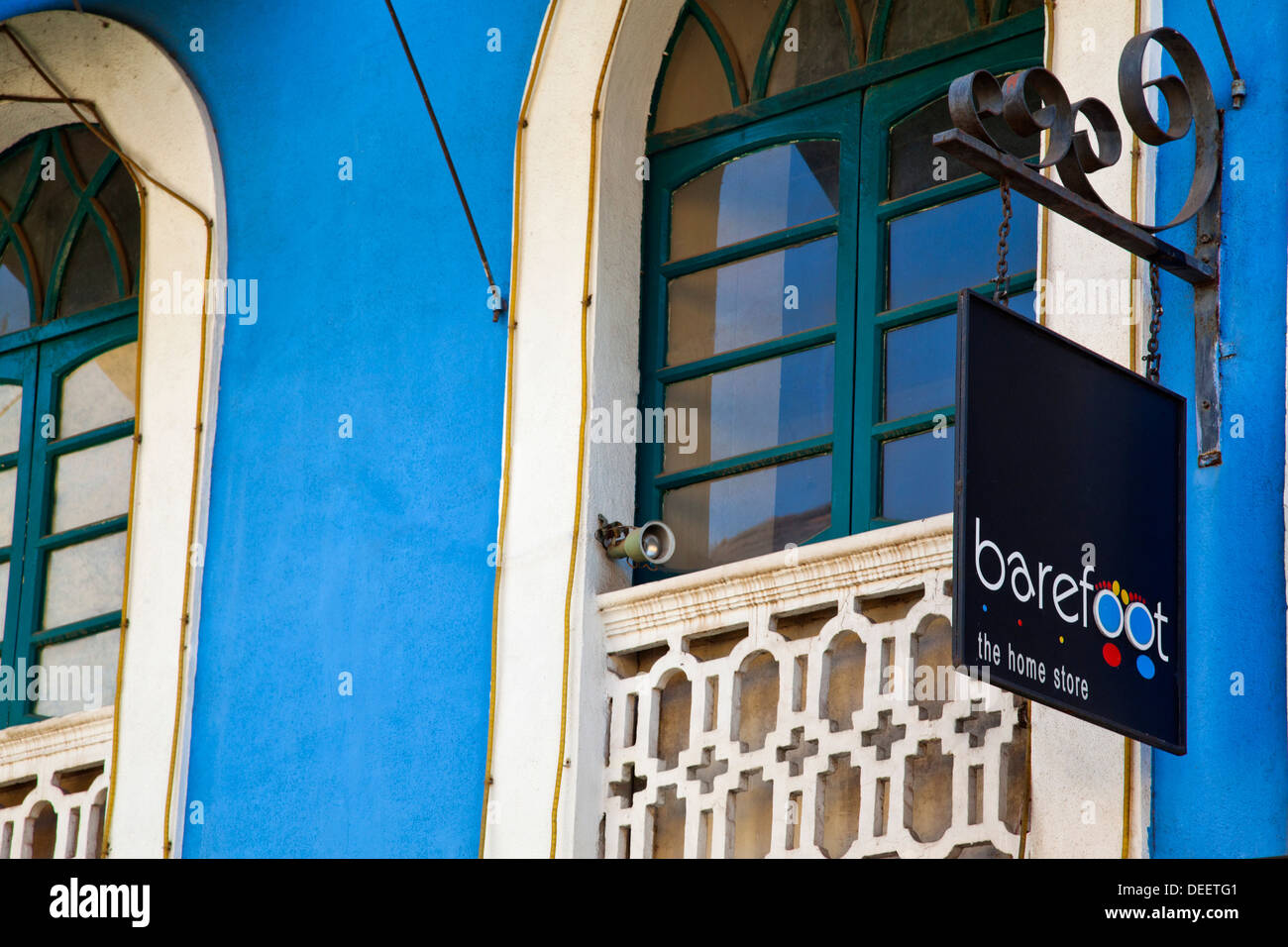 Sign board of a shopping store, Barefoot, Panaji, North Goa, Goa, India ...