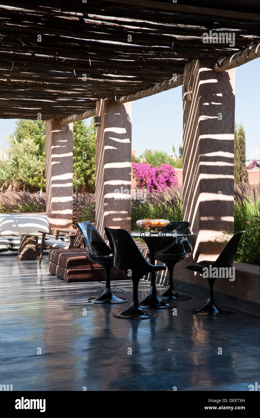 Terrace of Moroccan new-build with interior design Romain Michel ...